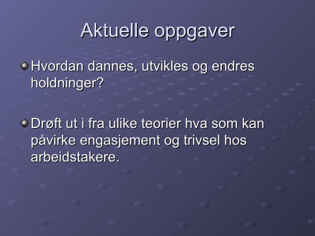 Oppsummering Organisasjonspsykologi | PPT