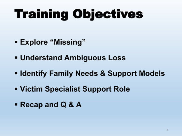 Ambiguous Loss Training Dec 2 2021 | PPT