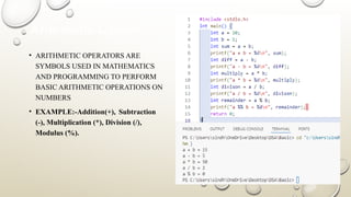 Operator in programming in C engineering | PPT