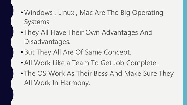 Opreating system | PPTX | Operating Systems | Computer Software and ...