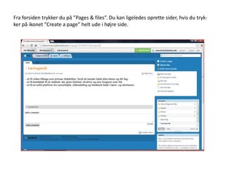 Oprettelse af sider og mapper i en wiki | PPTX