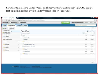 Oprettelse af sider og mapper i en wiki | PPTX