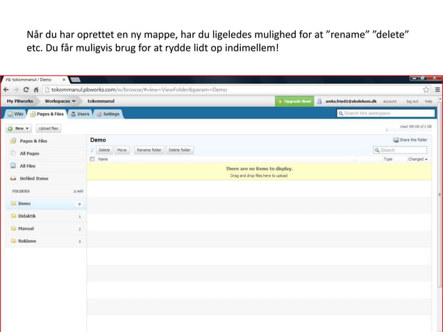 Oprettelse af sider og mapper i en wiki | PPTX