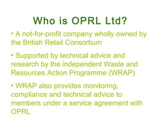 On-Pack Recycling Label scheme | PPT