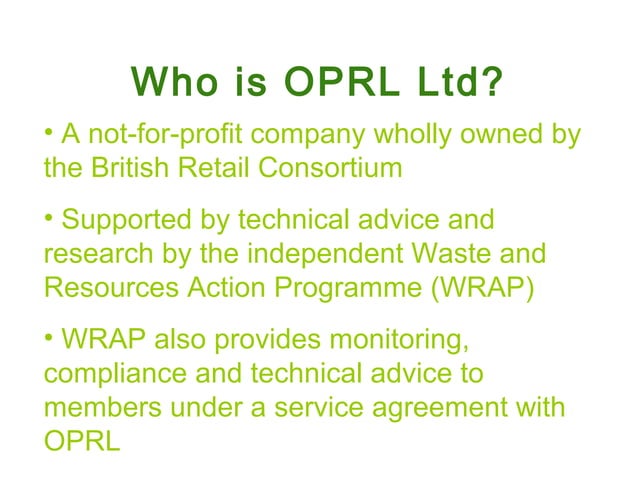 On-Pack Recycling Label scheme | PPT