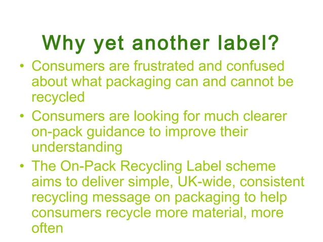 On-Pack Recycling Label scheme | PPT