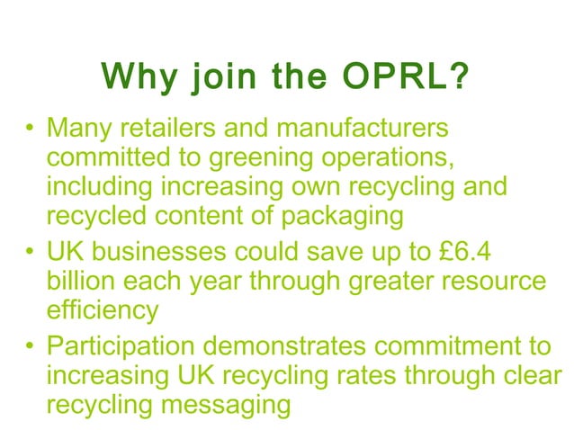 On-Pack Recycling Label scheme | PPT
