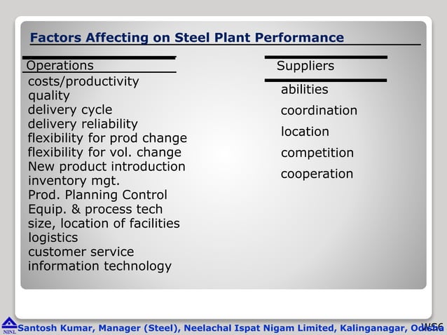 Operational Management in steel plant | PPTX