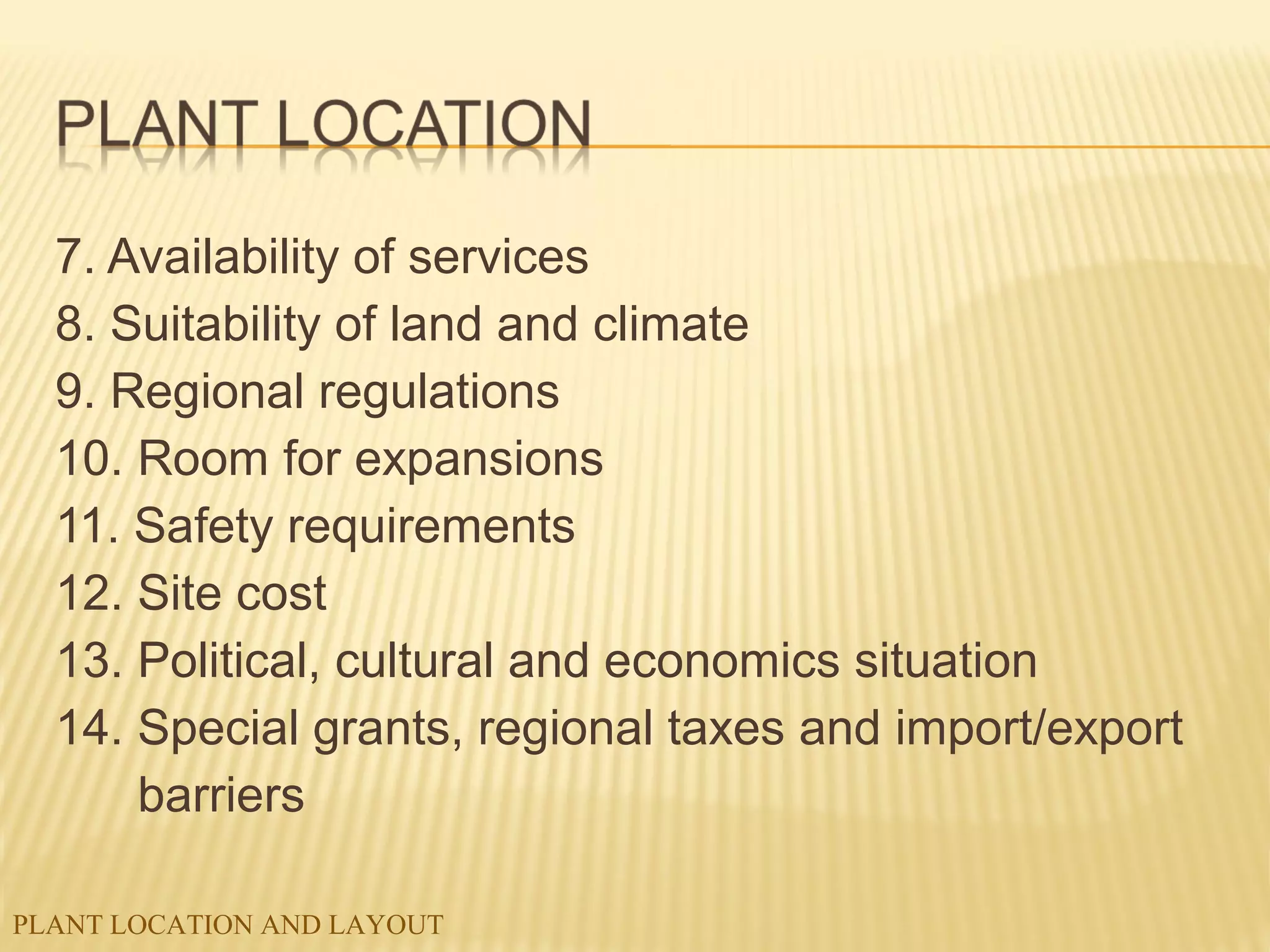 Plant location and layout | PPT