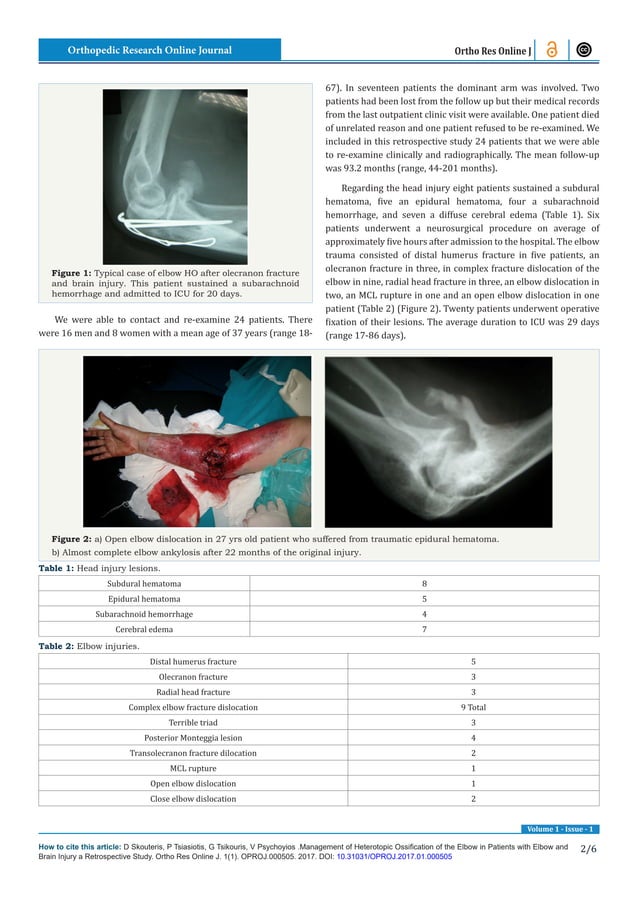 Crimson Publishers-Management of Heterotopic Ossification of the Elbow ...
