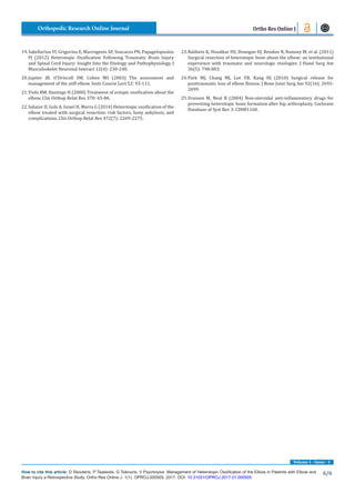 Crimson Publishers-Management of Heterotopic Ossification of the Elbow in Patients with Elbow ...