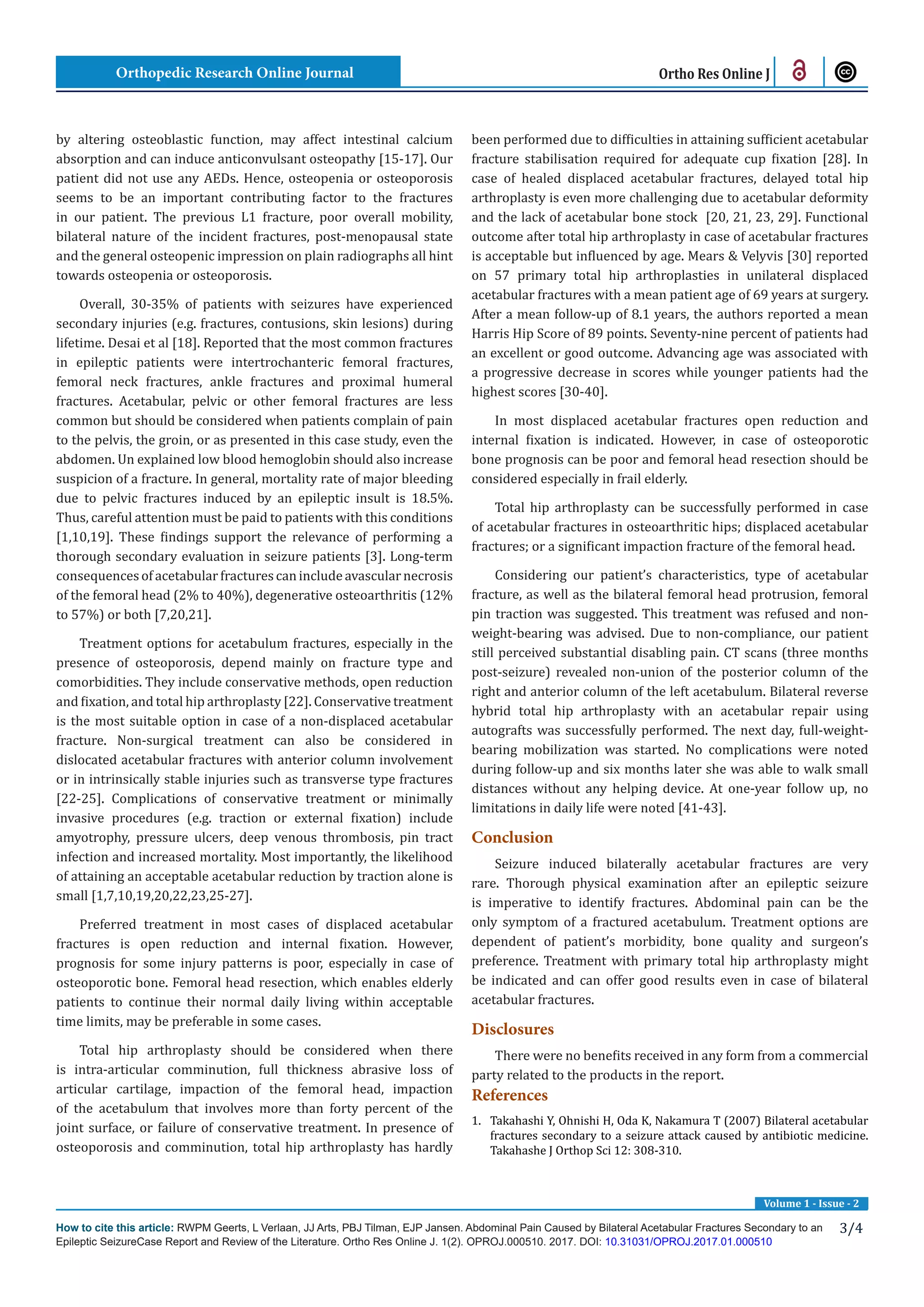 Crimson Publishers-Abdominal Pain Caused by Bilateral Acetabular ...