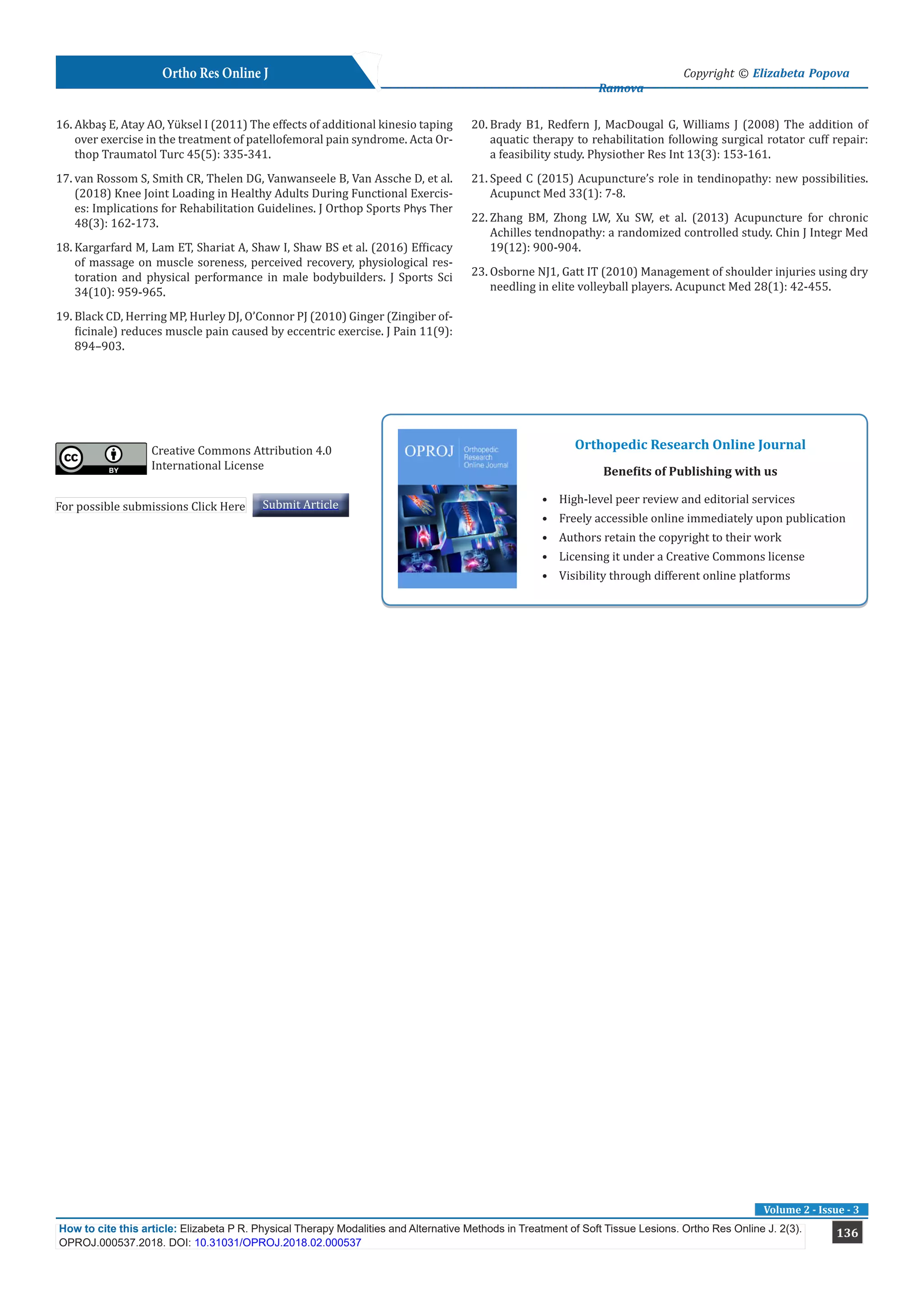 Physical Therapy Modalities and Alternative Methods in Treatment of ...