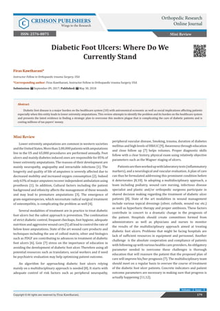 Diabetic Foot Ulcers: Where Do We Currently Stand-Crimson Publishers | PDF