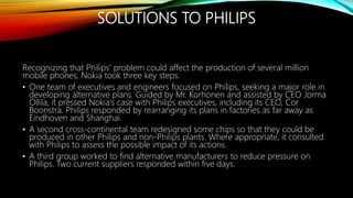 Case study analysis of philips and Nokia | PPTX