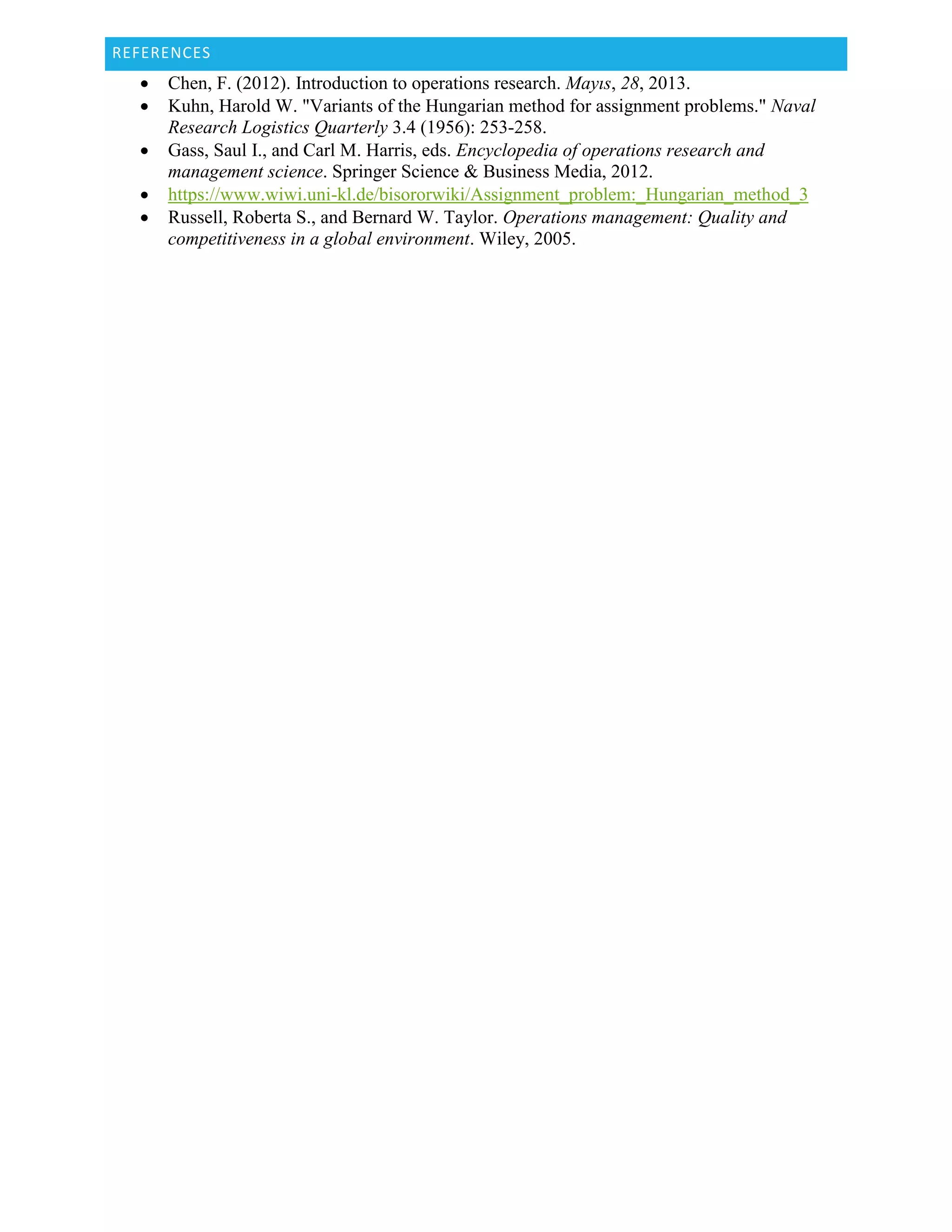 Operations Research Project | PDF