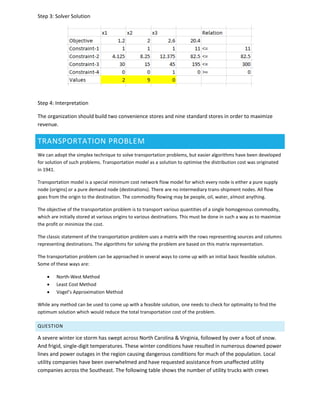 Operations Research Project | PDF