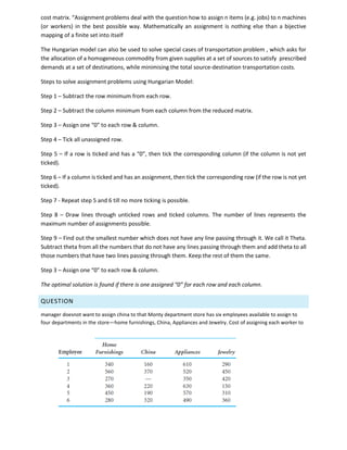 Operations Research Project | PDF