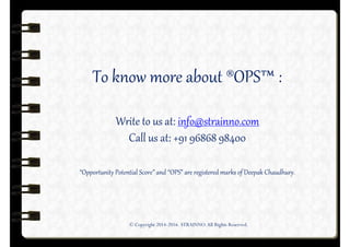 ® Opportunity Potential Score (OPS) ™ | PDF