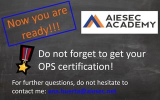 AIESEC Academy | OPS Agenda | PDF