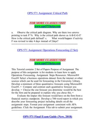 OPS 571 HELP Lessons in Excellence / ops571help.com