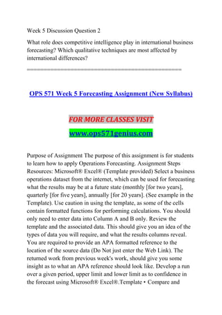 OPS 571 GENIUS Education Counseling--ops571genius.com