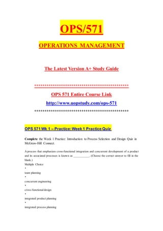 Ops 571 ops571 ops 571 forecasting and strategic planning -uopstudy.com