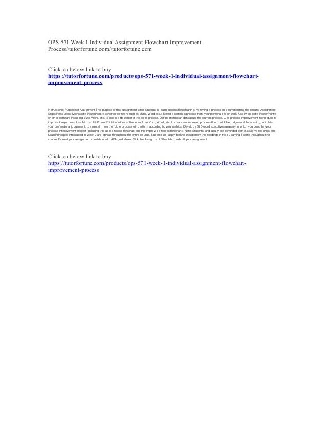 Ops 571 week 1 individual assignment flowchart improvement process