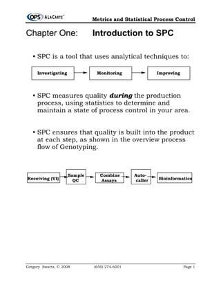 Ops A La Carte Statistical Process Control (SPC) Seminar | PDF