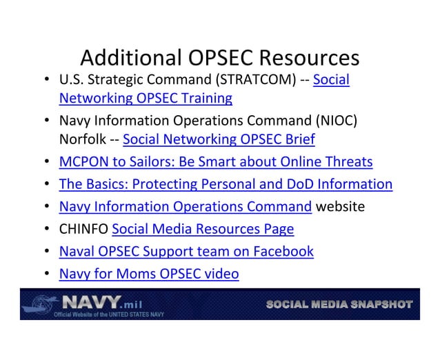 OPSEC snapshot | PPT