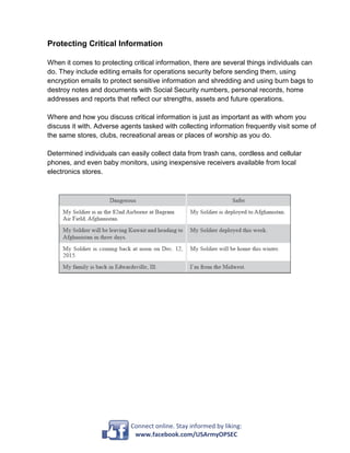 OPSEC Critical Information | PDF
