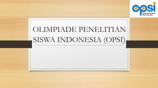 Sosialisasi OPSI dan Fiksi Tahun 2024 ppt | PPTX