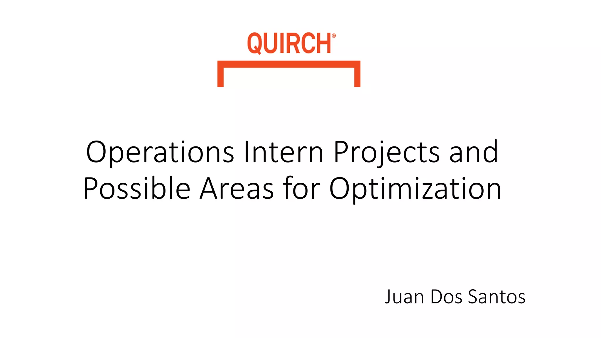 Ops Intern Presentation Ppt