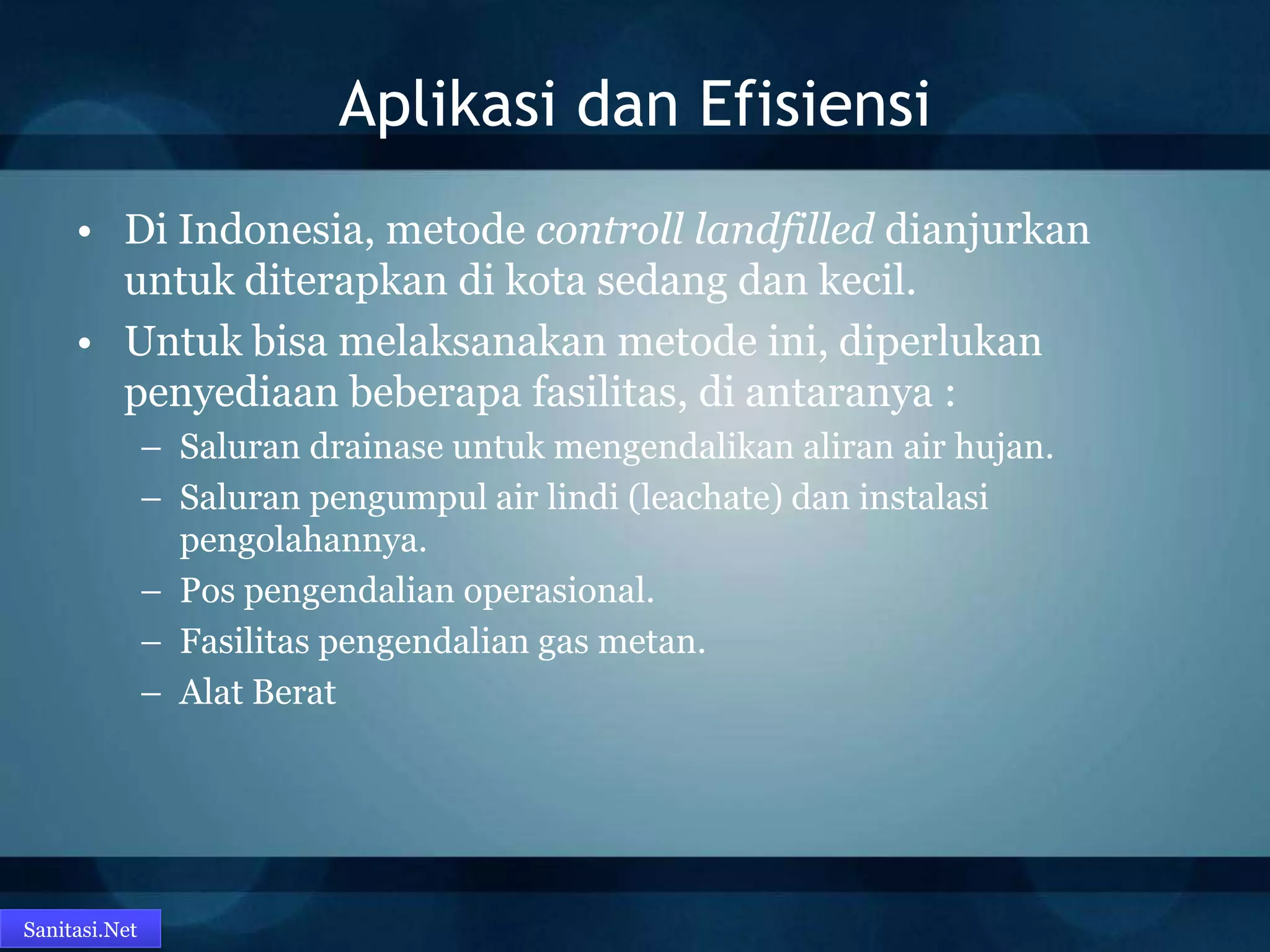 Opsi Teknologi Tempat Pemrosesan Akhir Sampah (TPA) - Controlled ...