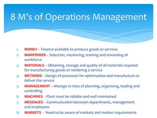 Ops management lecture 1 introduction | PPTX
