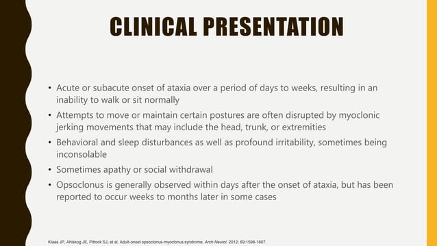 Opsoclonus-Myoclonus Syndrome | PPTX