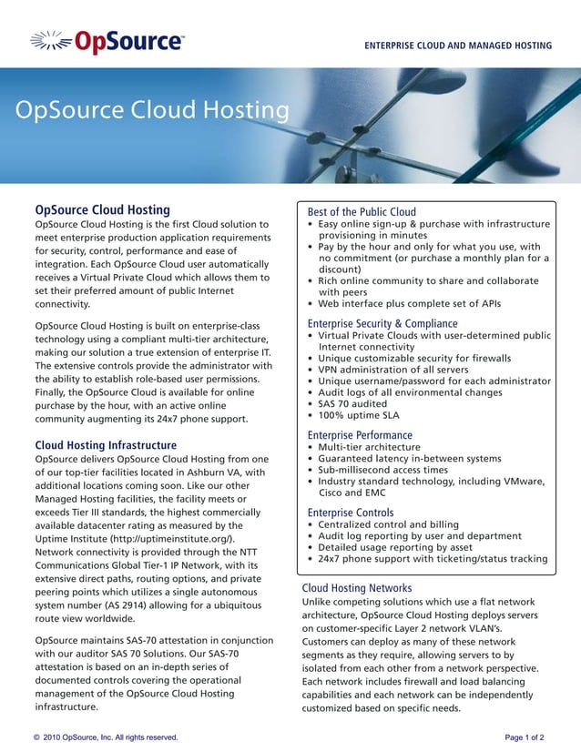 OpSource cloud hosting | PDF | Cloud Computing | Internet
