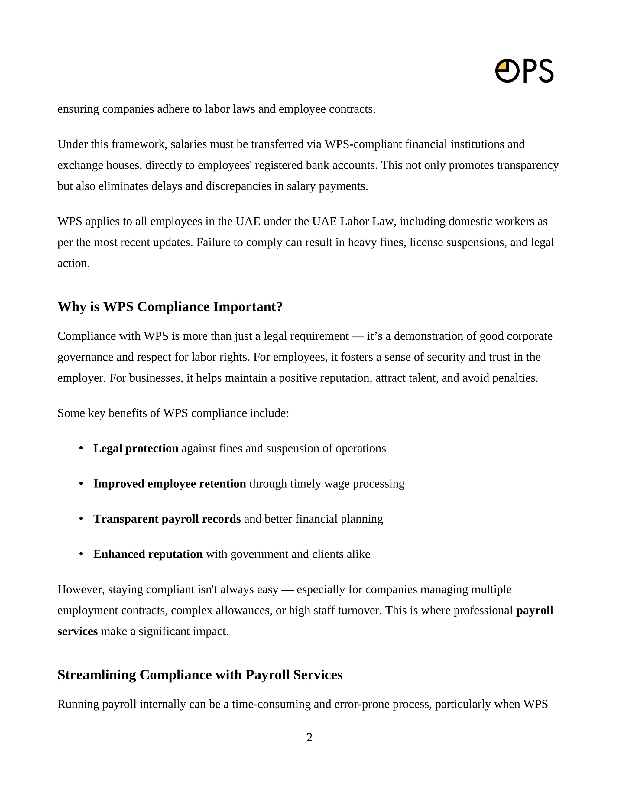 OPS Wage Protection System – Trusted Payroll Compliance in UAE | PDF