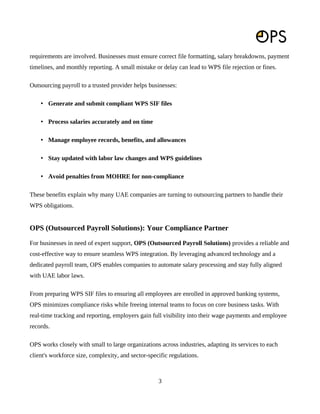 OPS Wage Protection System – Trusted Payroll Compliance in UAE | PDF