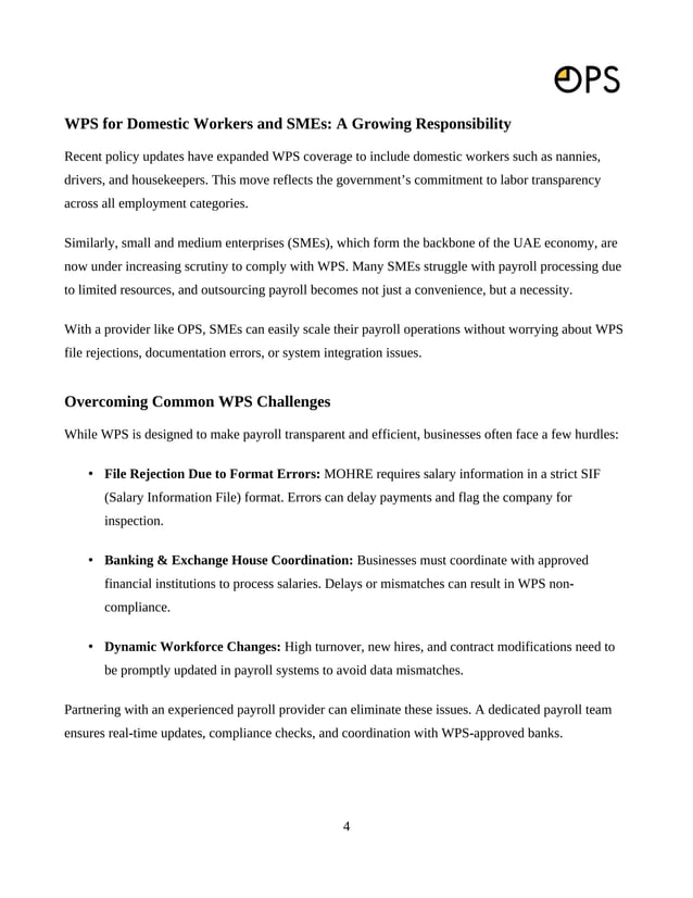 OPS Wage Protection System – Trusted Payroll Compliance in UAE | PDF