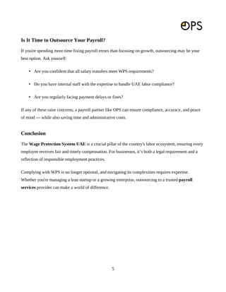 OPS Wage Protection System – Trusted Payroll Compliance in UAE | PDF
