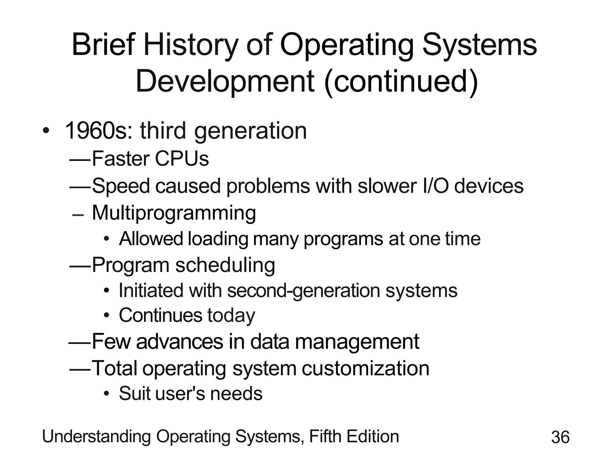Understanding Operating Systems Chapter 1 Introducing Operating Systems