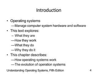 Understanding Operating Systems Chapter 1 Introducing Operating Systems ...