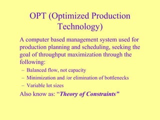 Optimized Production Technology | PDF