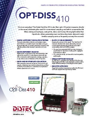 Distek Opt-Diss 410 in-situ fiber optic UV system | PDF