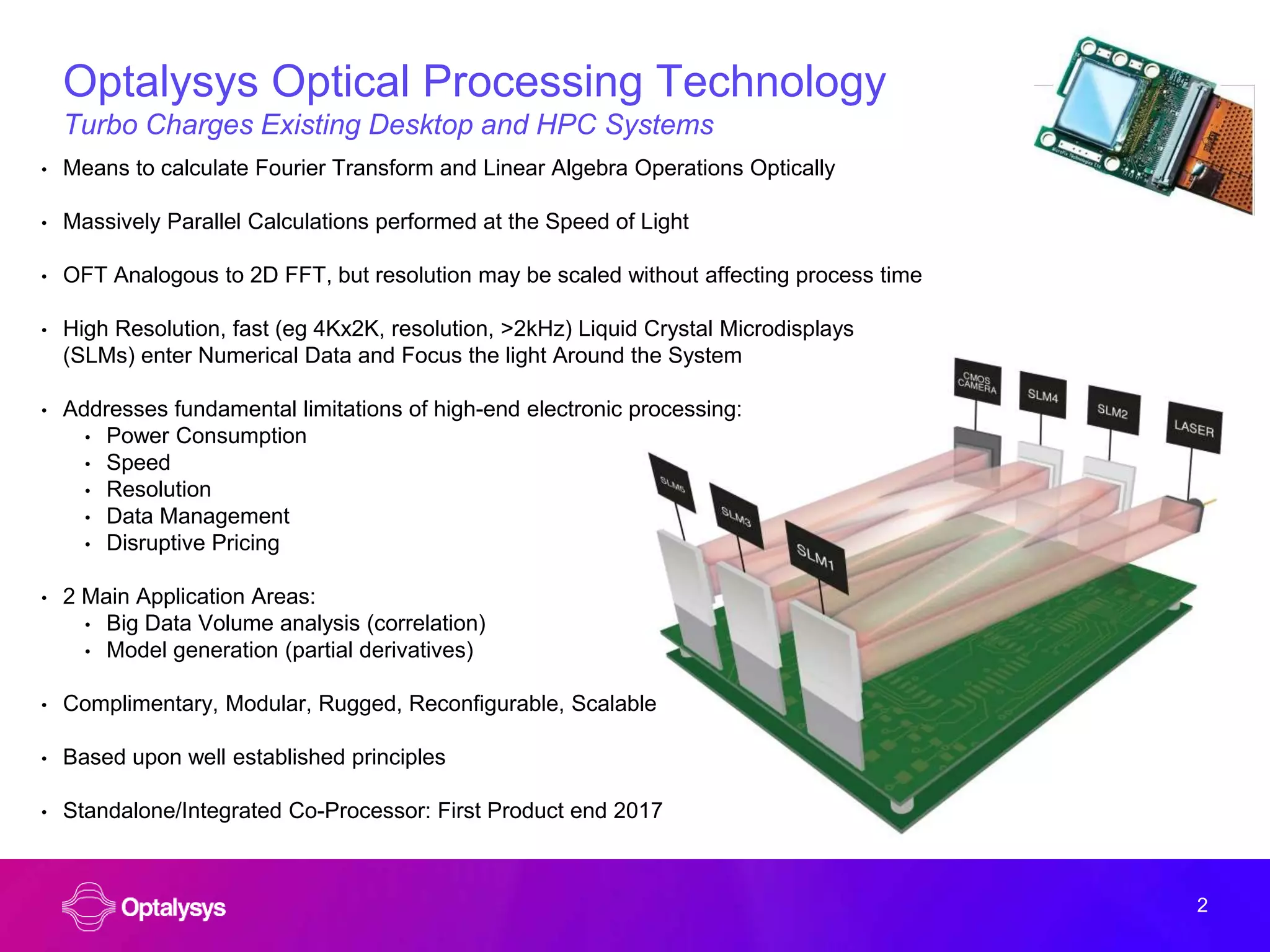 Optalysis: Disruptive Optical Processing Technology for HPC | PPT