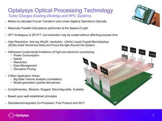 Optalysis: Disruptive Optical Processing Technology for HPC | PPT