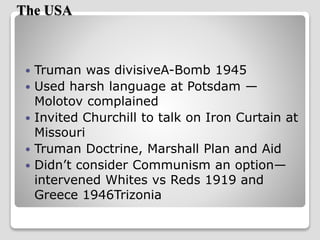 Who was to blame for the cold war | PPTX