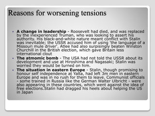 Who was to blame for the cold war | PPTX