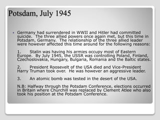 Who was to blame for the cold war | PPTX